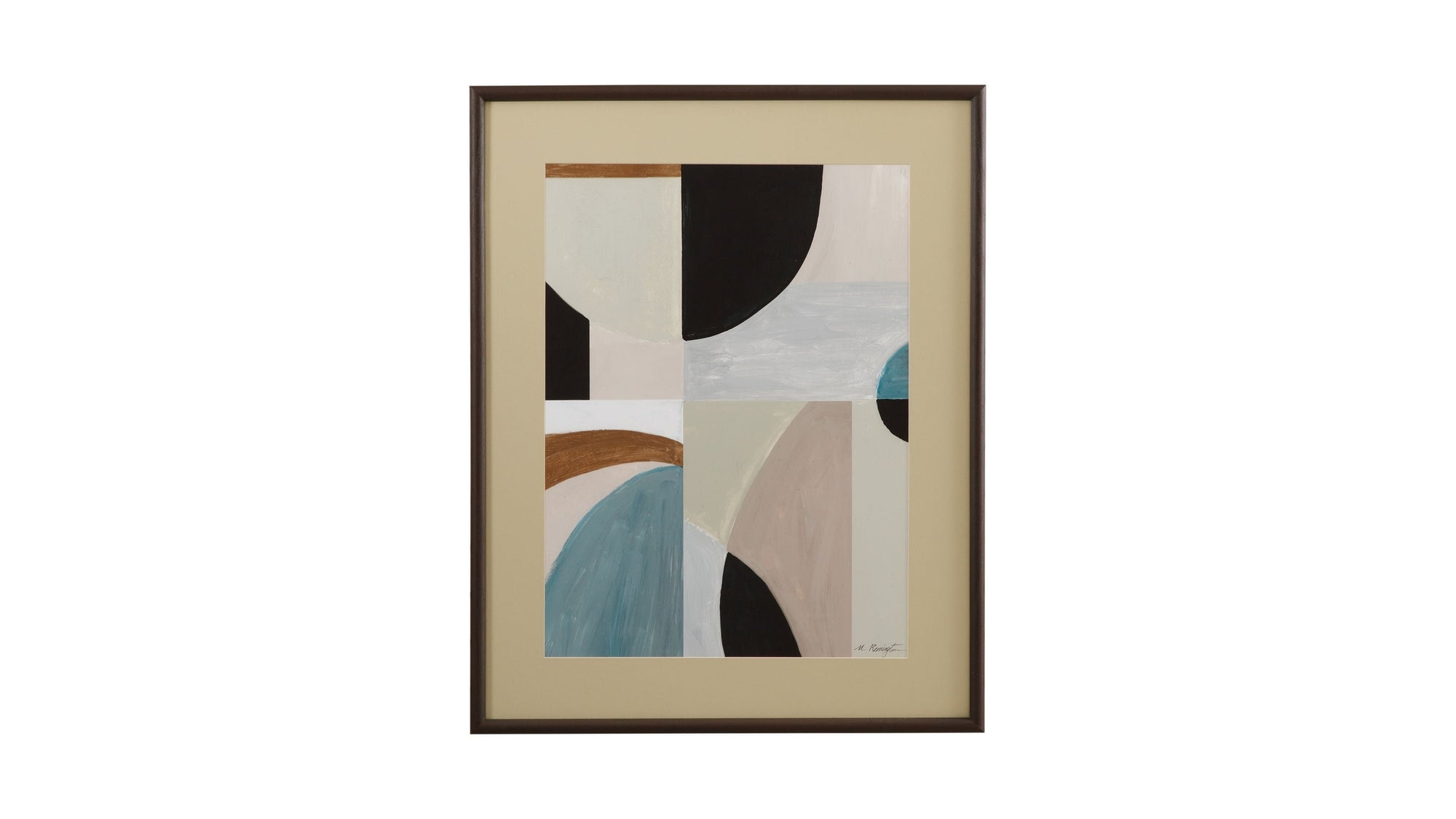 Curved Vision Shapes Framed Print - Light Brown – Eller & Owens ...