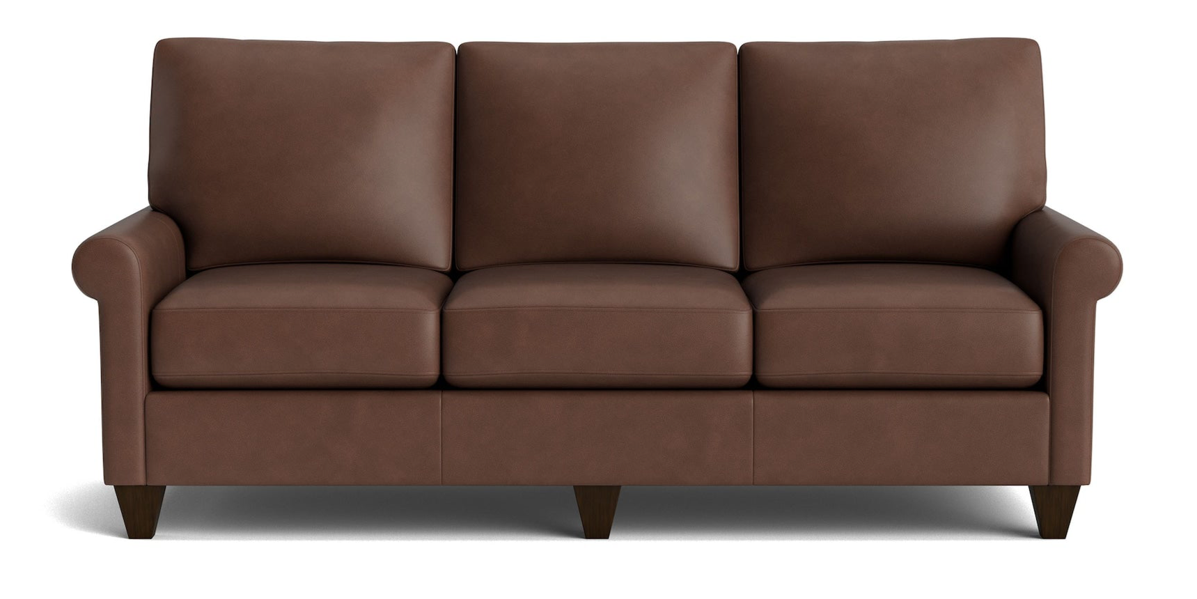 Bassett True Custom Leather Roll Arm Sofa – Eller & Owens