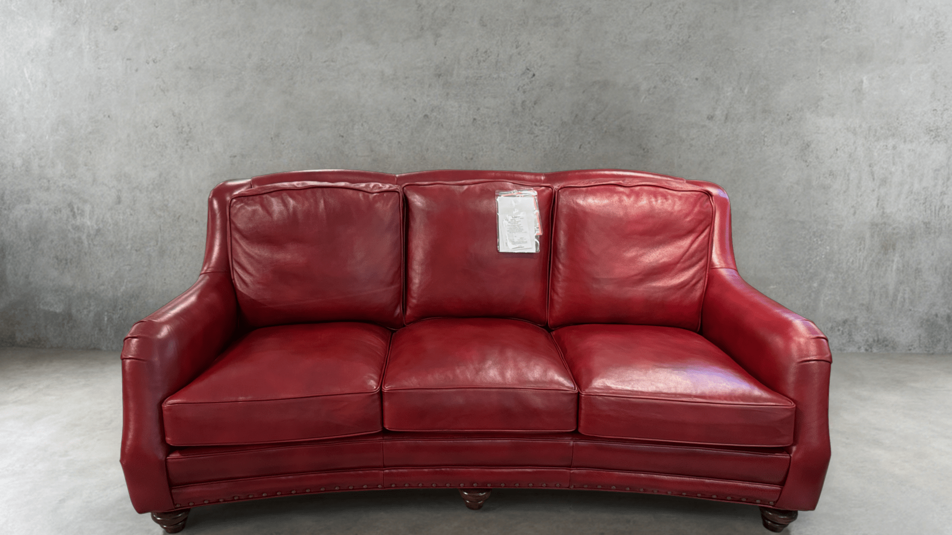 Final Closeout: Custom Red Leather Sofa – Eller & Owens Furniture and ...